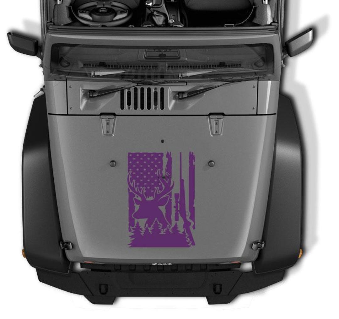 Deer Hunting American Flag Jeep Hood Decal – Multi-color Vinyl - Etsy