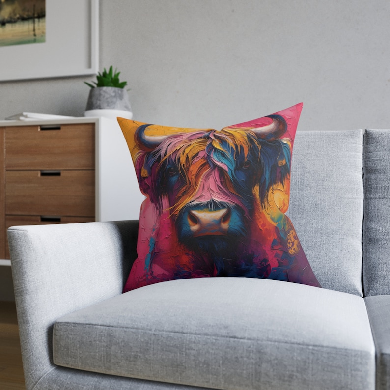 Highland Cow Cushion, Highland Cow Pillow, Scottish Cow Cushion, Cow ...