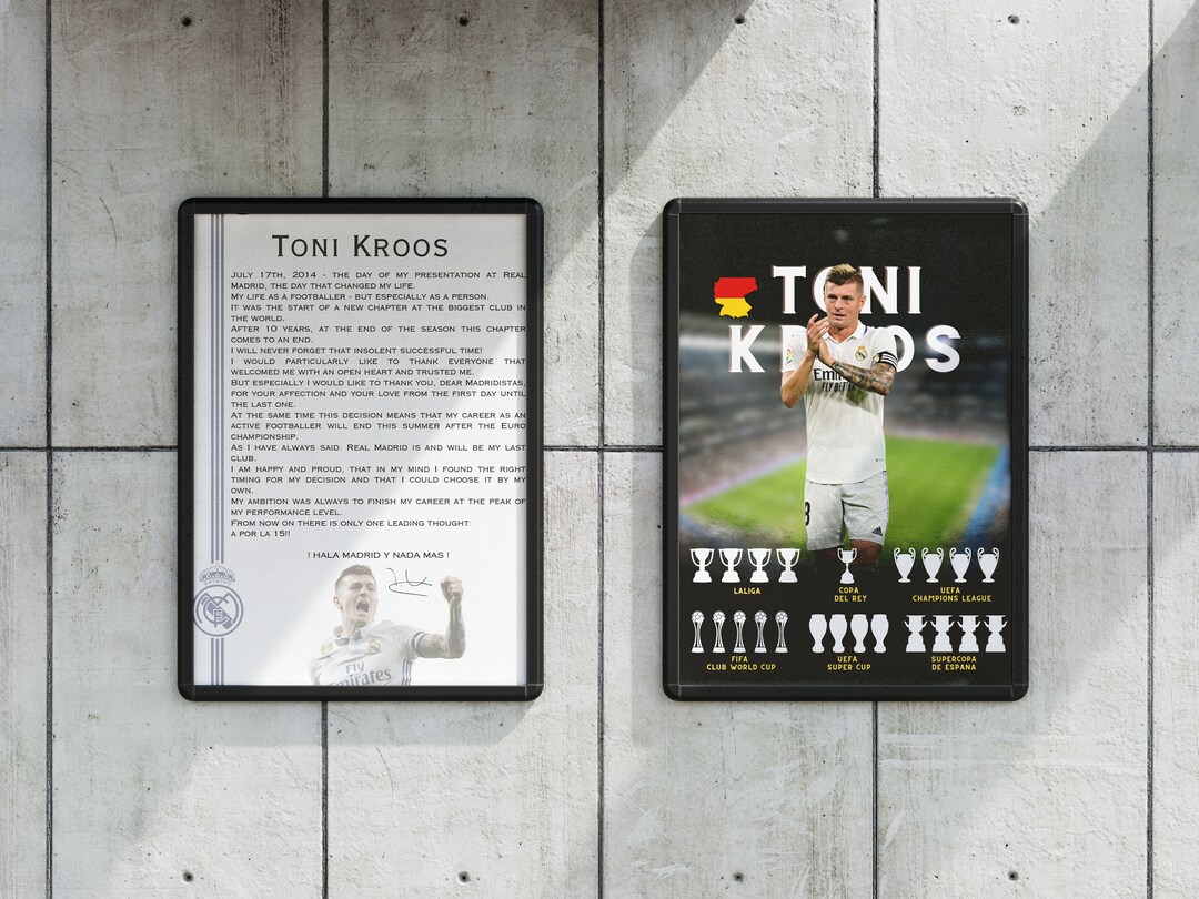 Toni Kroos Tribute, Pack of 2 Posters Real Madrid Career Trophies ...