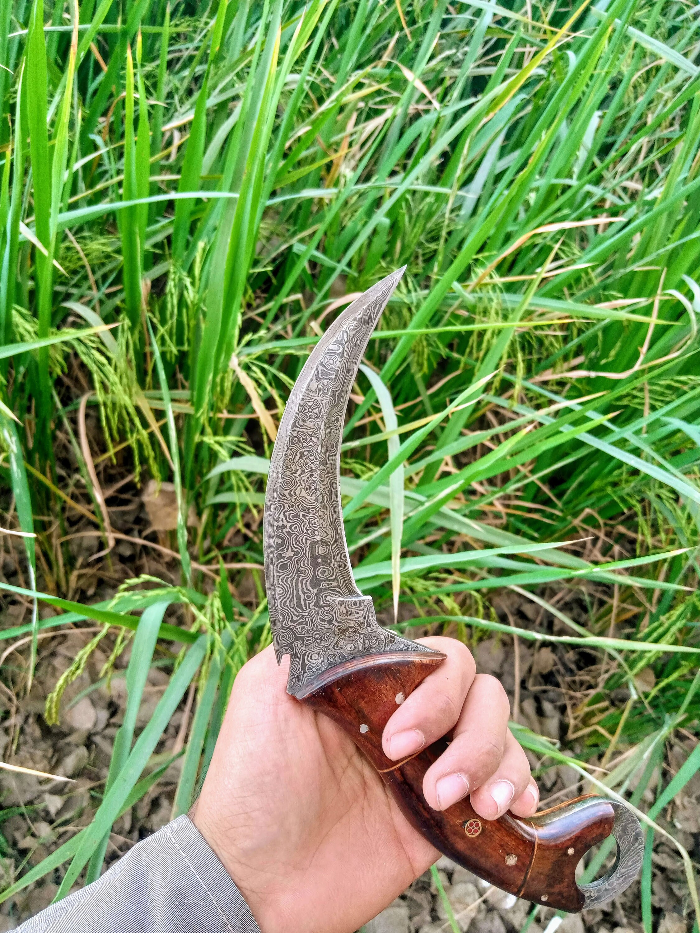 11"big Karambit Knife, Custom Handmade Damascus Steel Karambit Knife ...