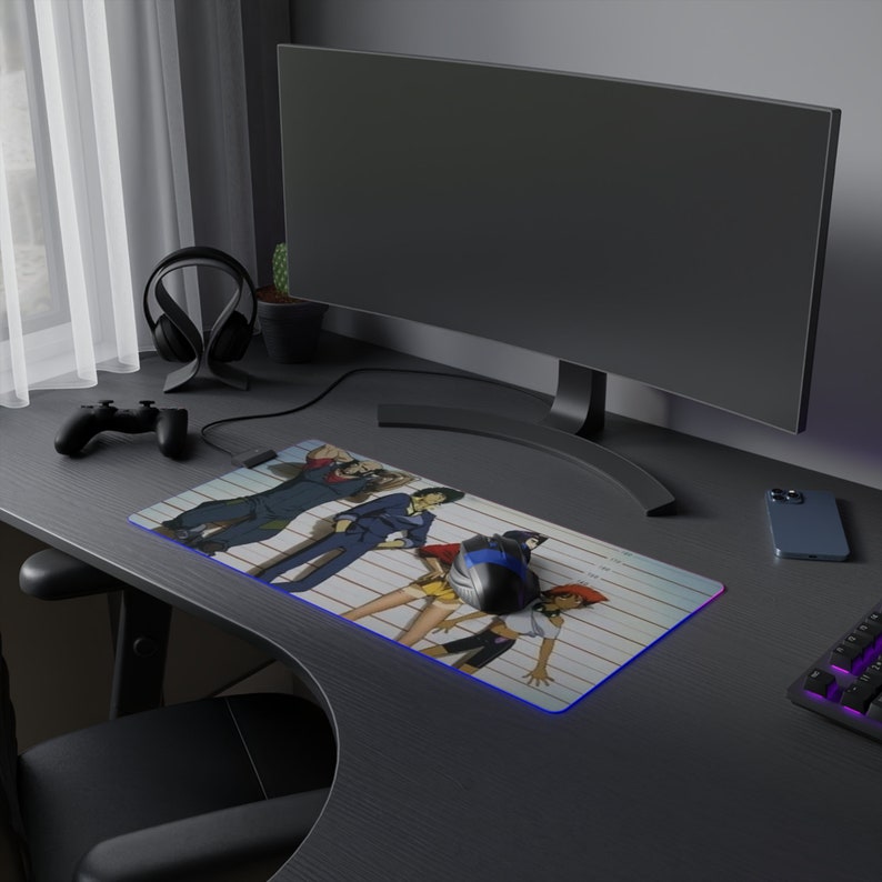 Anime Cowboy Bebop Desk Mat goodbye Space Cowboy Spike Swordfish Black ...