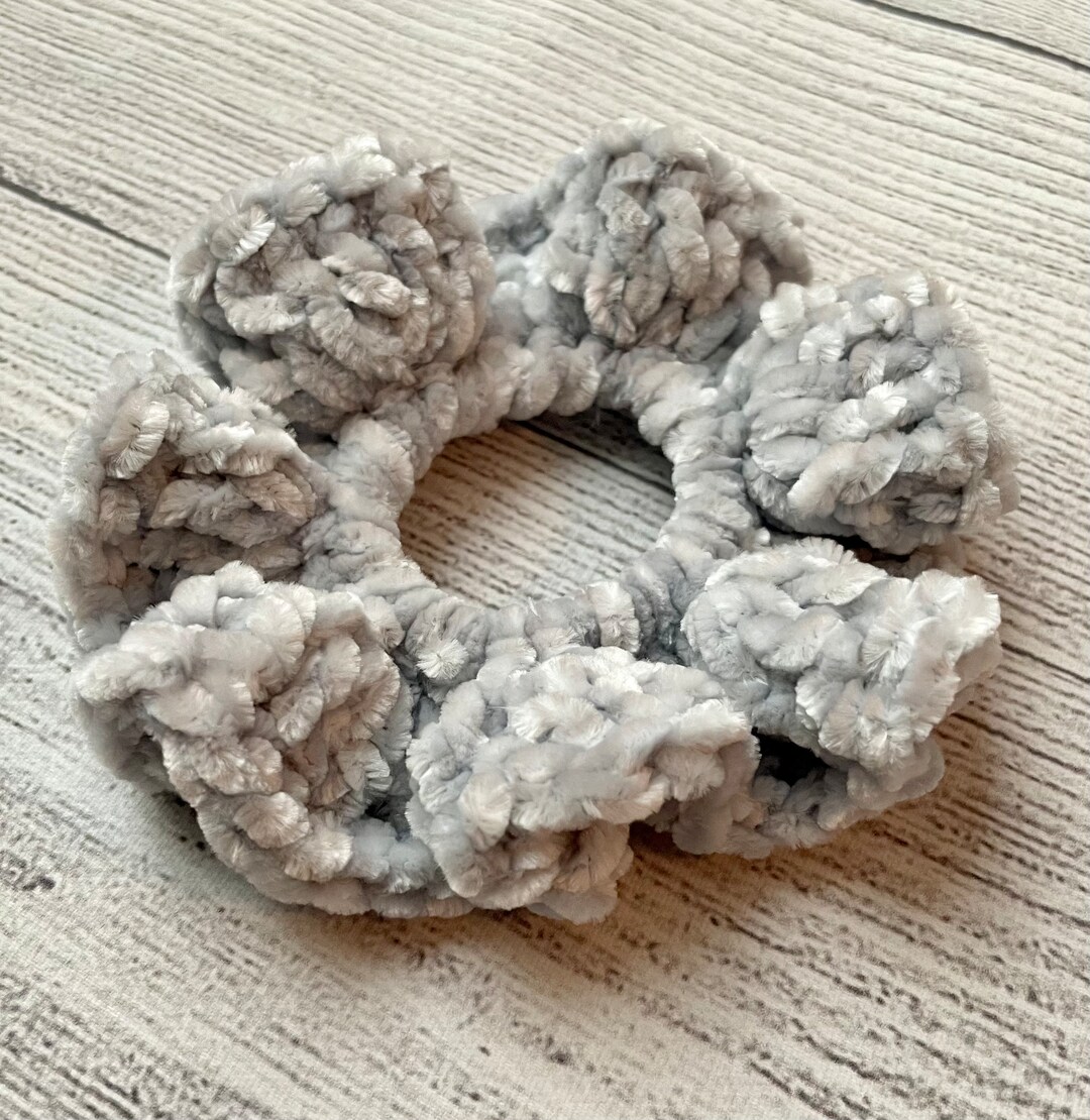 Velvet Crochet Scrunchies, Handmade Scrunchies, Hair Accessories ...