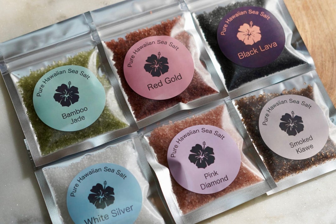 Hawaiian Sea Salt Sampler: 4 Flavors, Grourmet Natural Salt ...