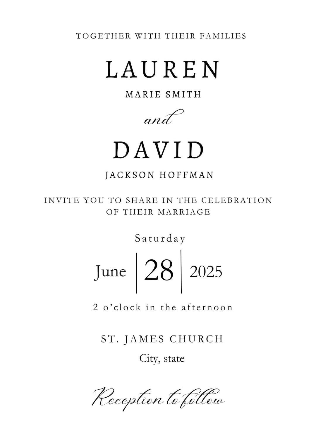 Wedding Invitation Template Etsy