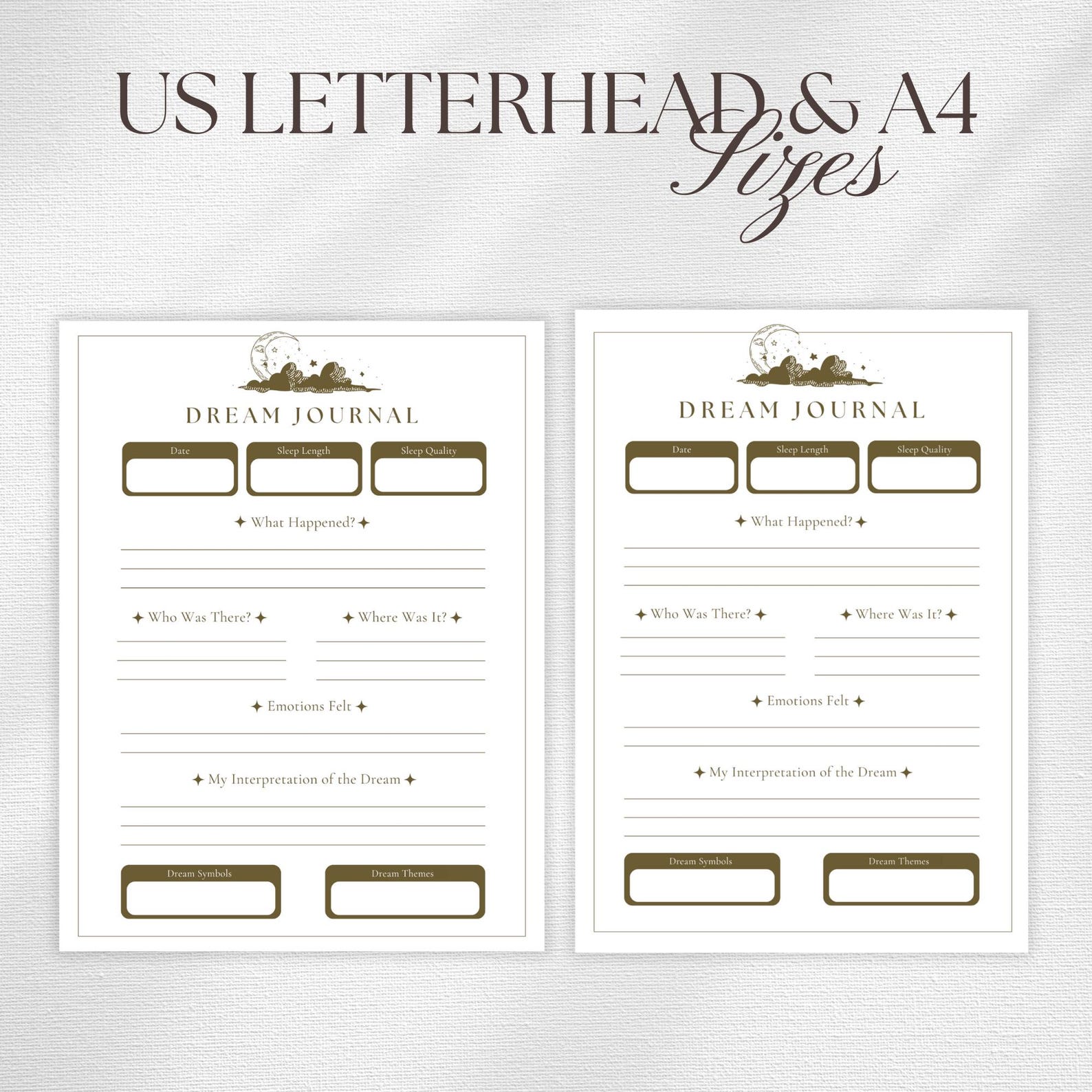 Printable Dream Journal | Dream Tracker | Digital Dream Journal Page ...