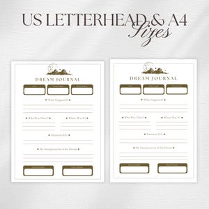 Printable Dream Journal | Dream Tracker | Digital Dream Journal Page ...