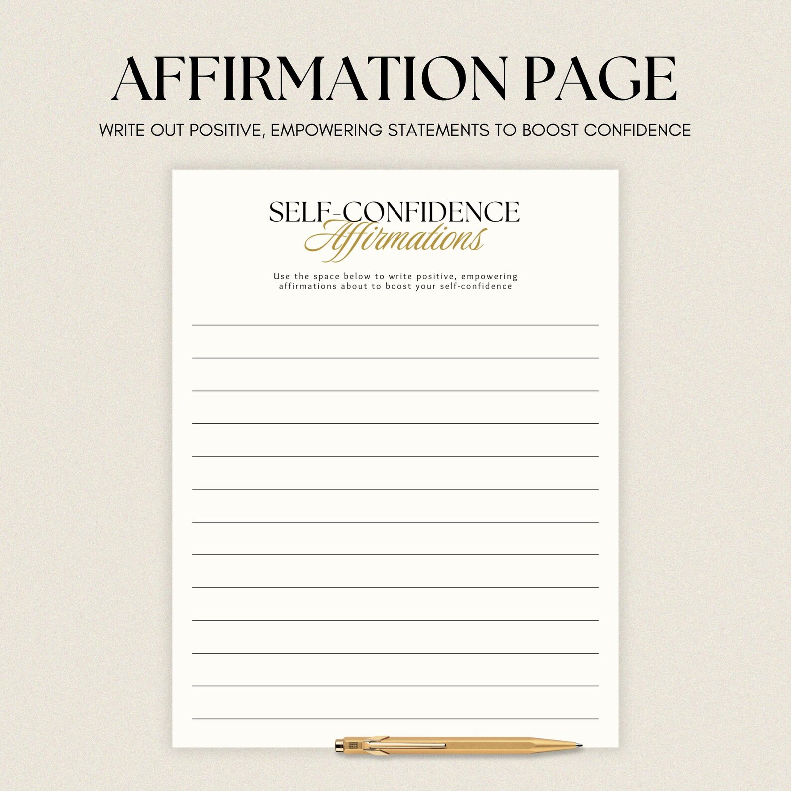 Printable Self-confidence Worksheet | Confidence Journal Prompts ...