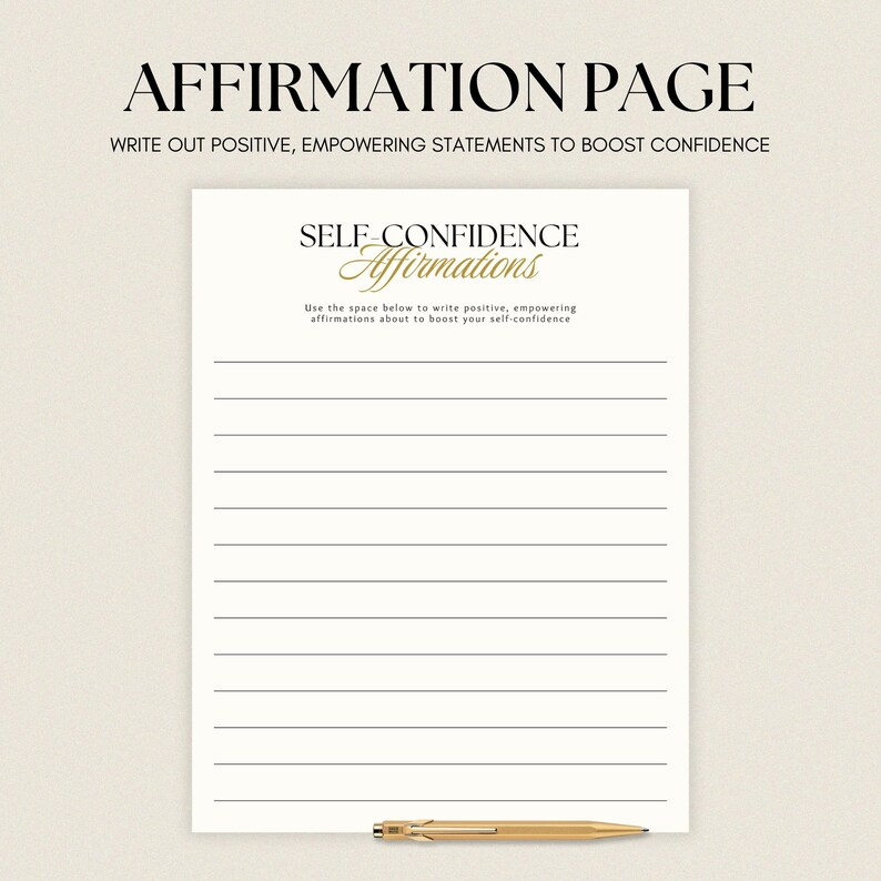 Printable Self-confidence Worksheet | Confidence Journal Prompts ...