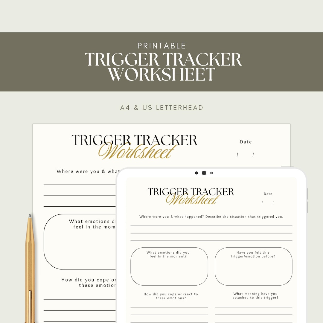 Printable Trigger Tracker Worksheet | Emotional Triggers Reflection ...