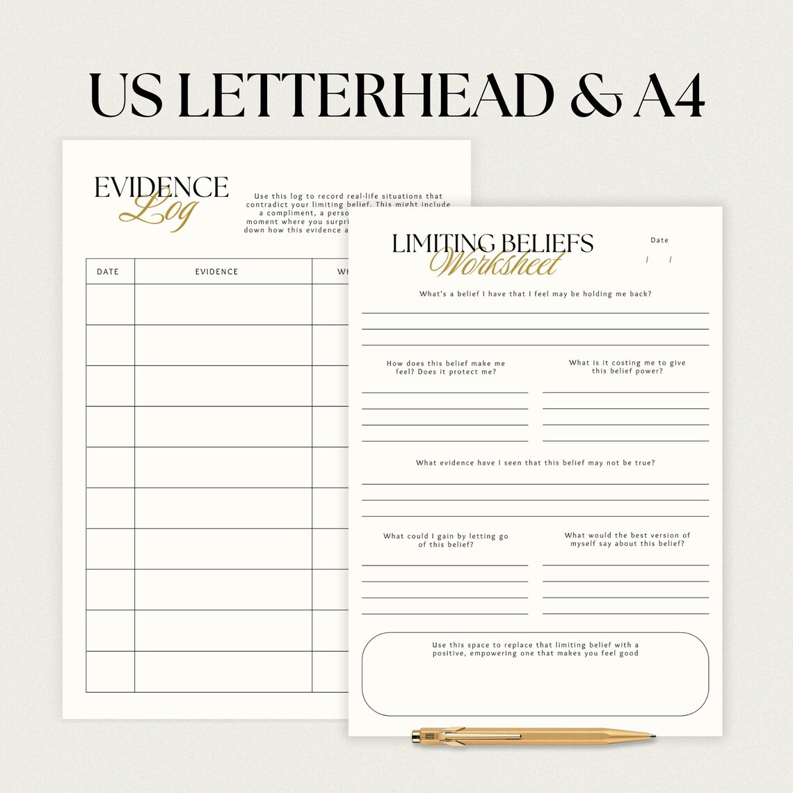 Printable Limiting Belief Worksheet | Negative Beliefs Journal Prompts ...