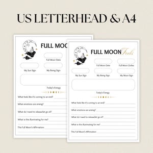 Full Moon Feels Guided Journal Page | Full Moon Reflections | Printable ...