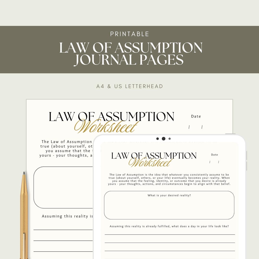 Printable Law of Assumption Journal Page | Manifestation Worksheet ...