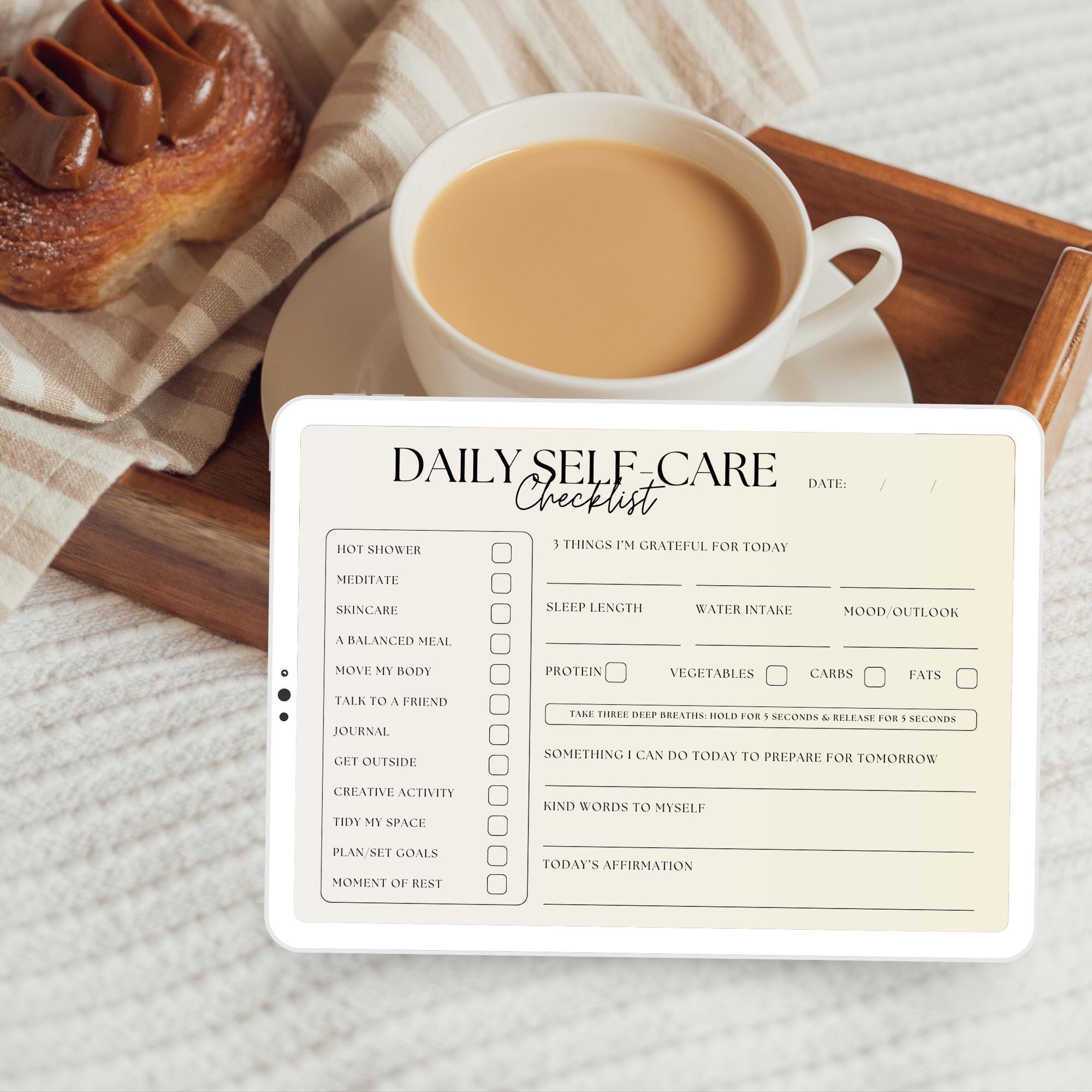 Printable Daily Self-care Checklist | Self-care Tracker | Digital ...