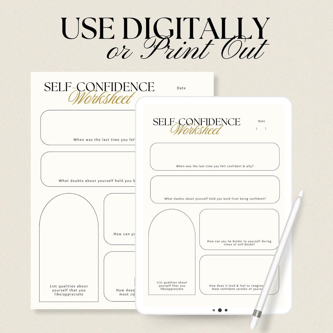 Printable Self-confidence Worksheet | Confidence Journal Prompts ...