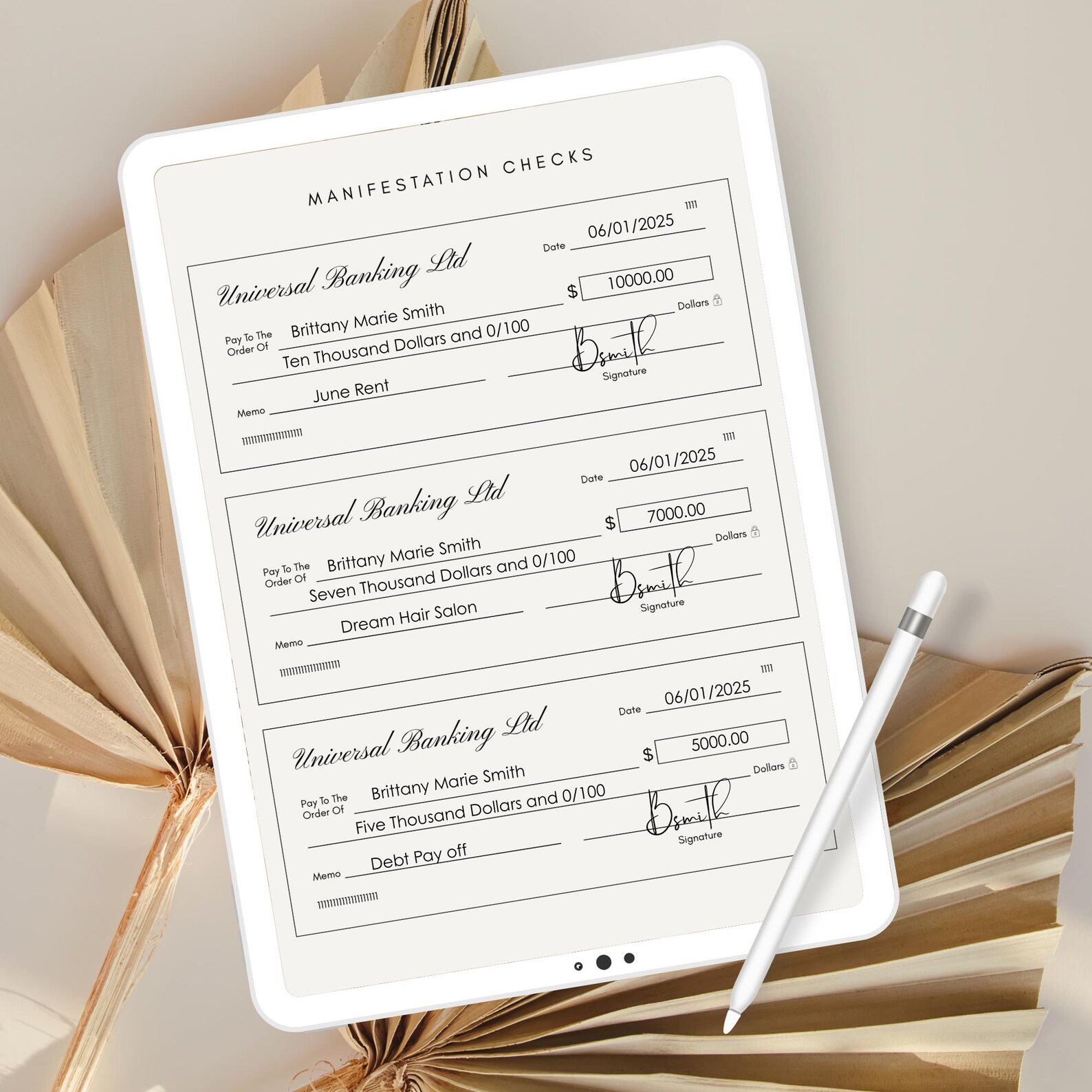 Printable Manifestation Checks | Printable Abundance Checks ...