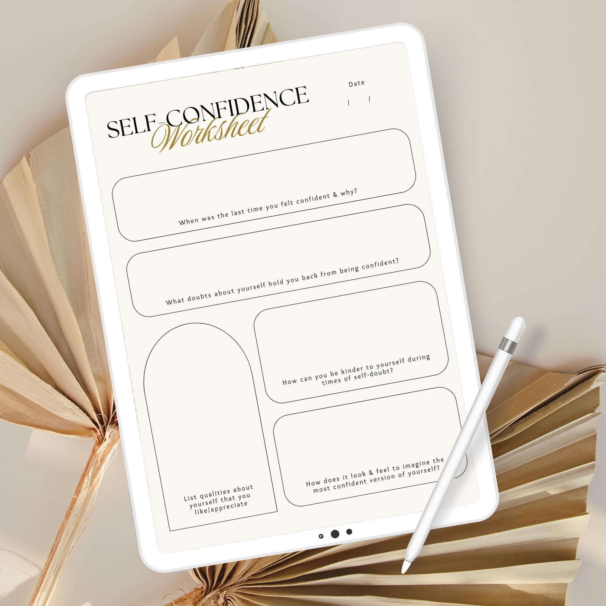 Printable Self-confidence Worksheet | Confidence Journal Prompts ...