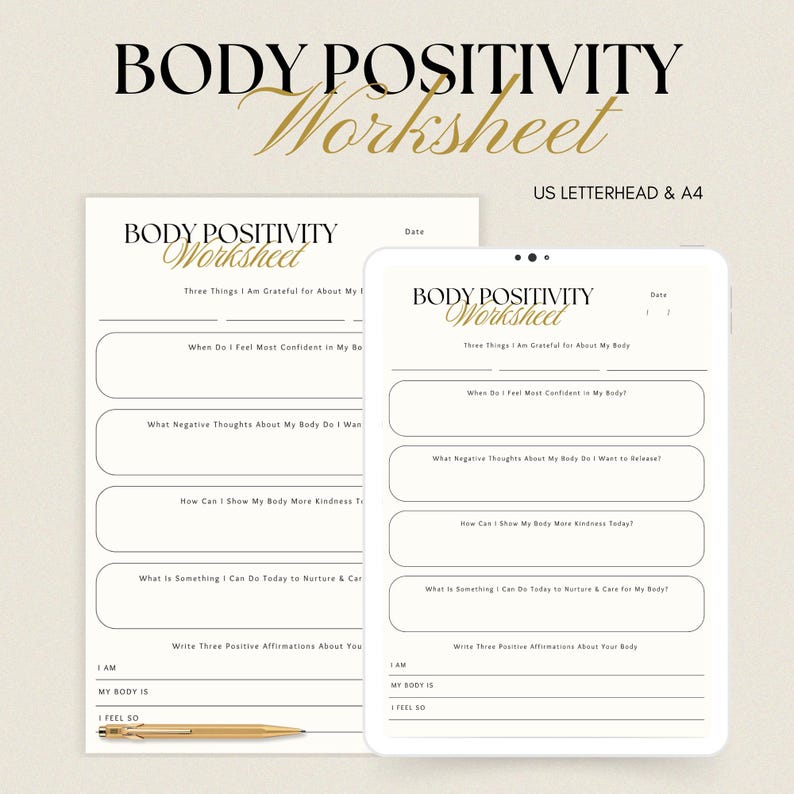 Printable Body Positivity Page | Body Image Worksheet | Body Positivity ...
