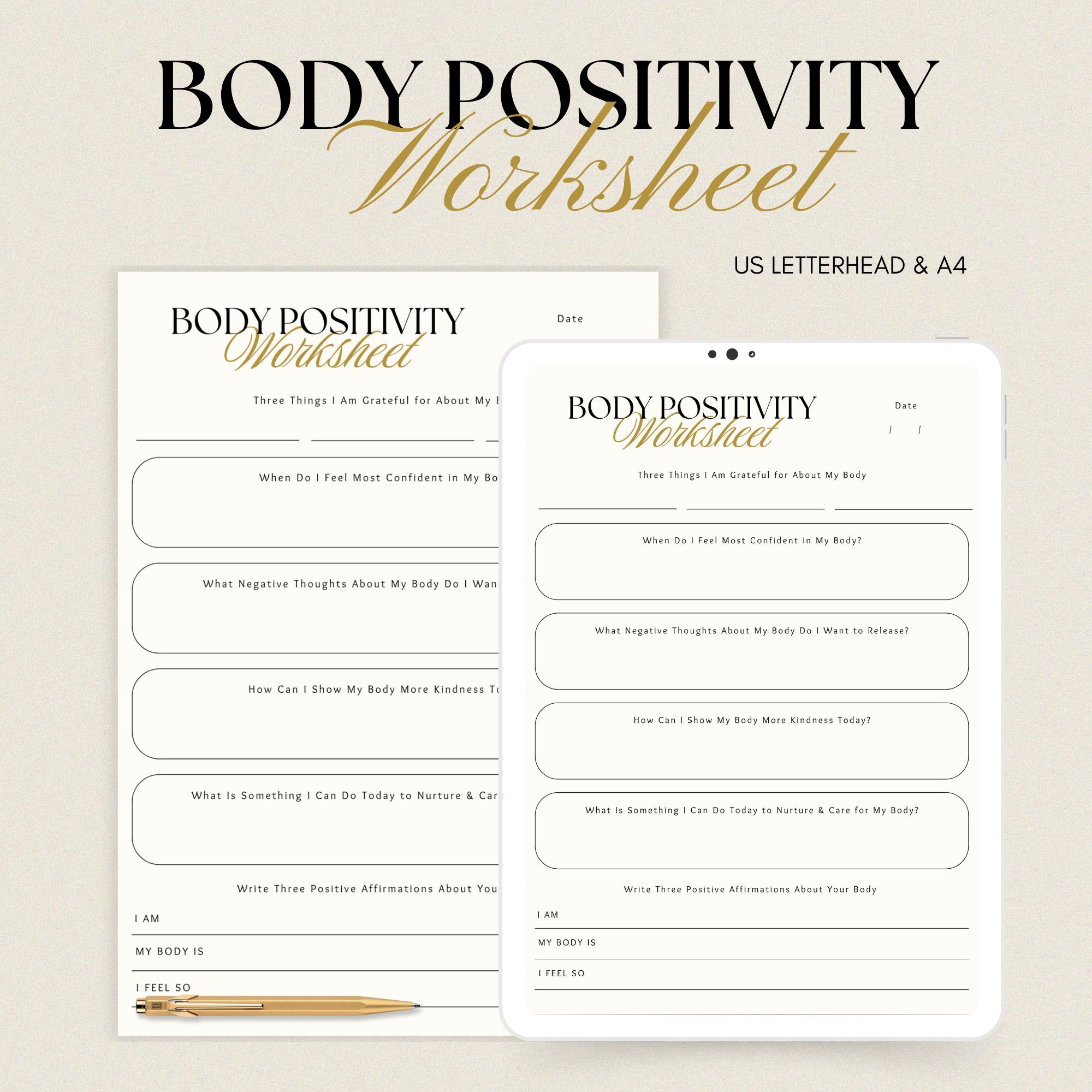 Printable Body Positivity Page | Body Image Worksheet | Body Positivity ...