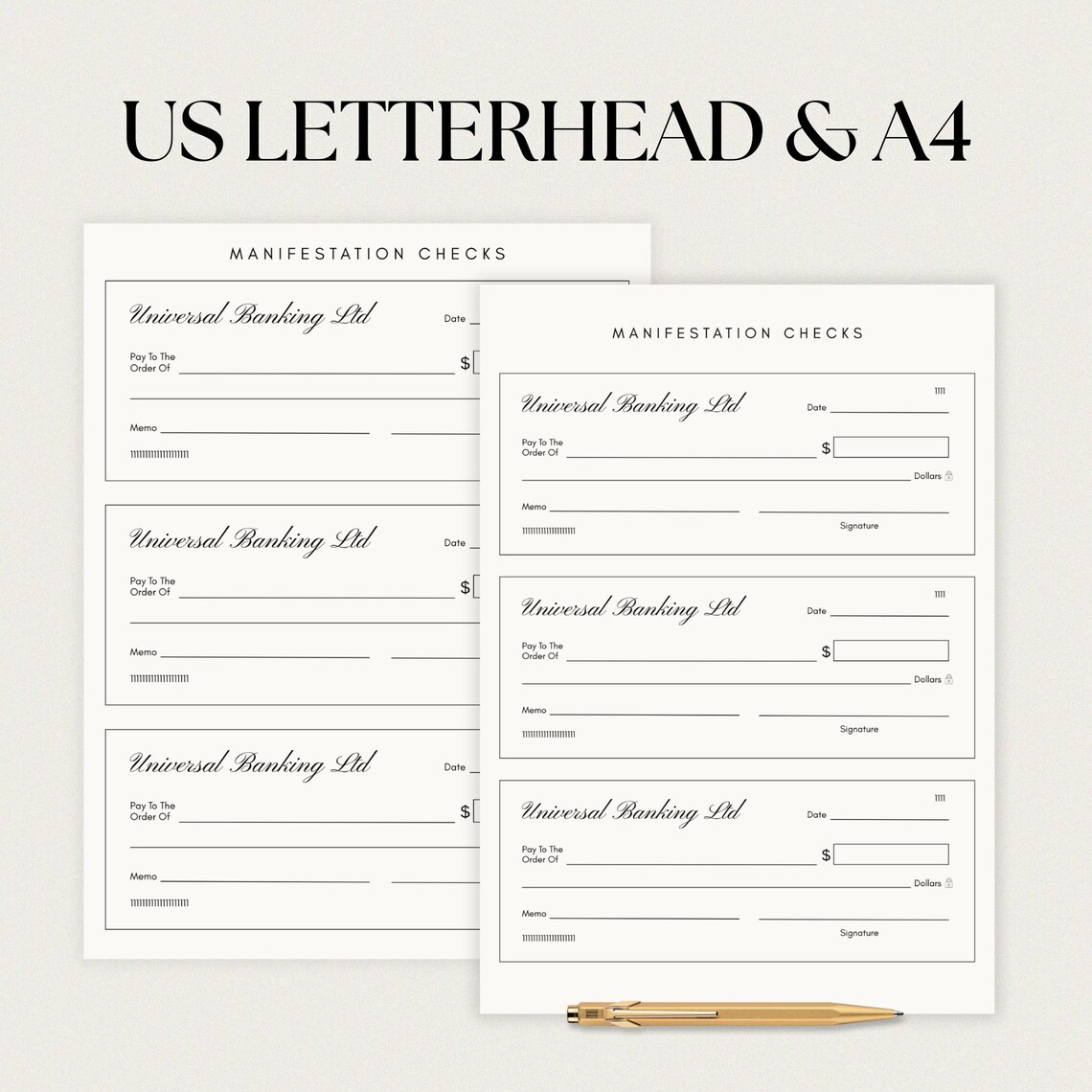 Printable Manifestation Checks | Printable Abundance Checks ...