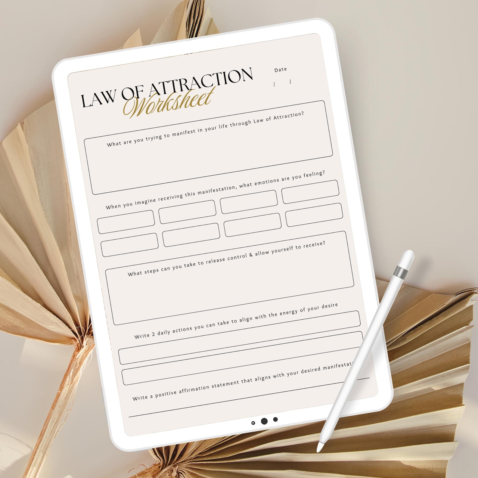 Printable Law of Attraction Worksheet | Manifesting Journal Prompts ...