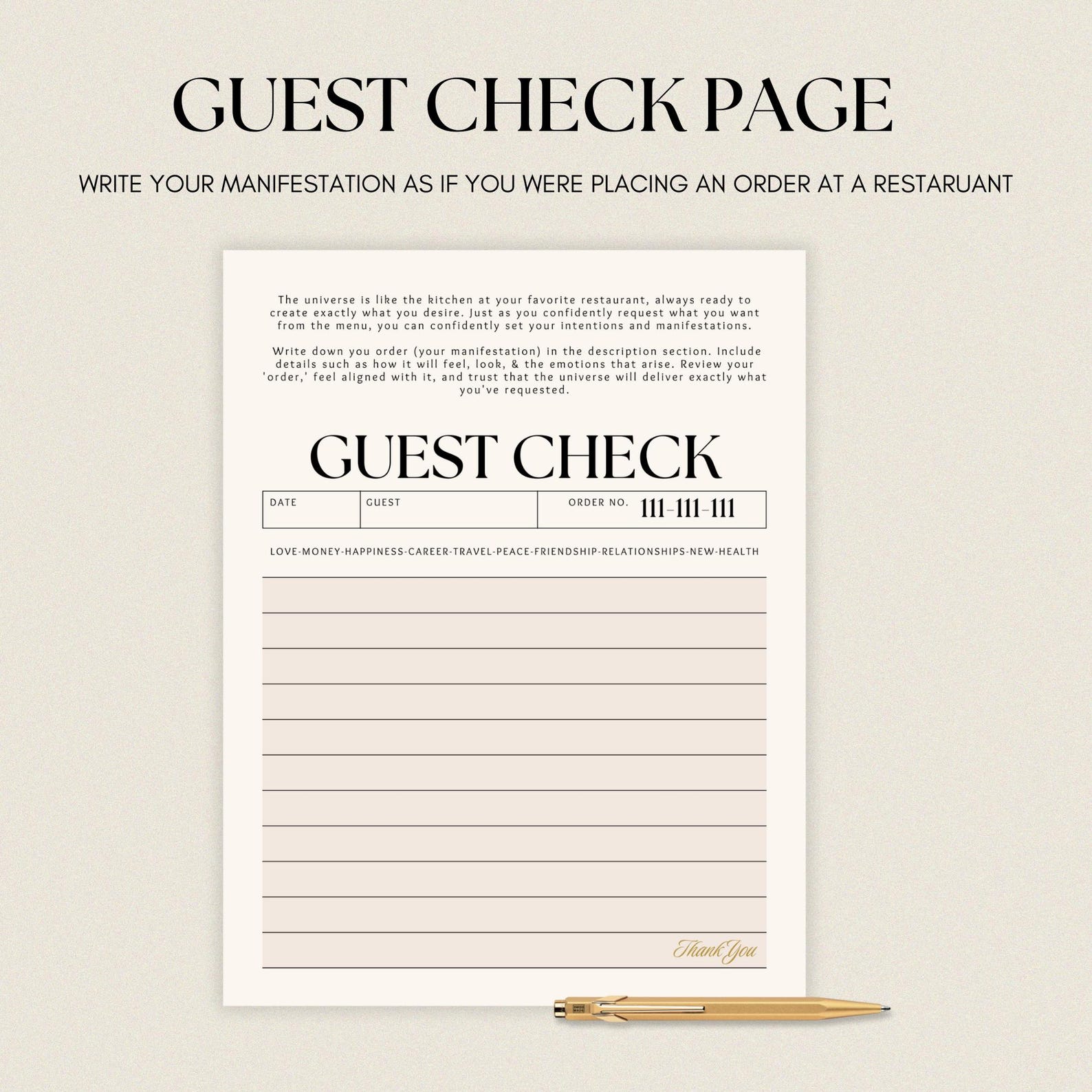 Printable Law of Attraction Worksheet | Manifesting Journal Prompts ...
