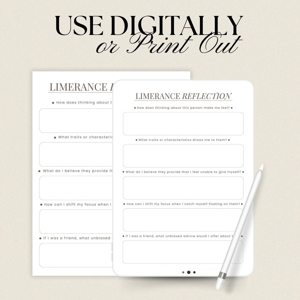 Printable Limerence Reflection Page | Love Obsession Worksheet ...