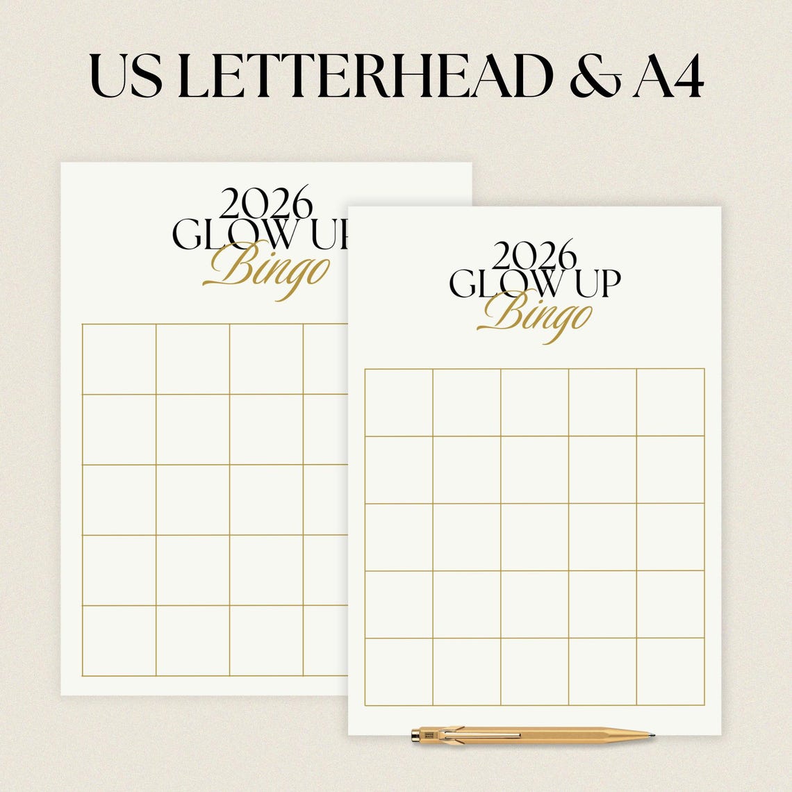 2026 Glow up Bingo Card | Printable Vision Board Bingo | New Years ...