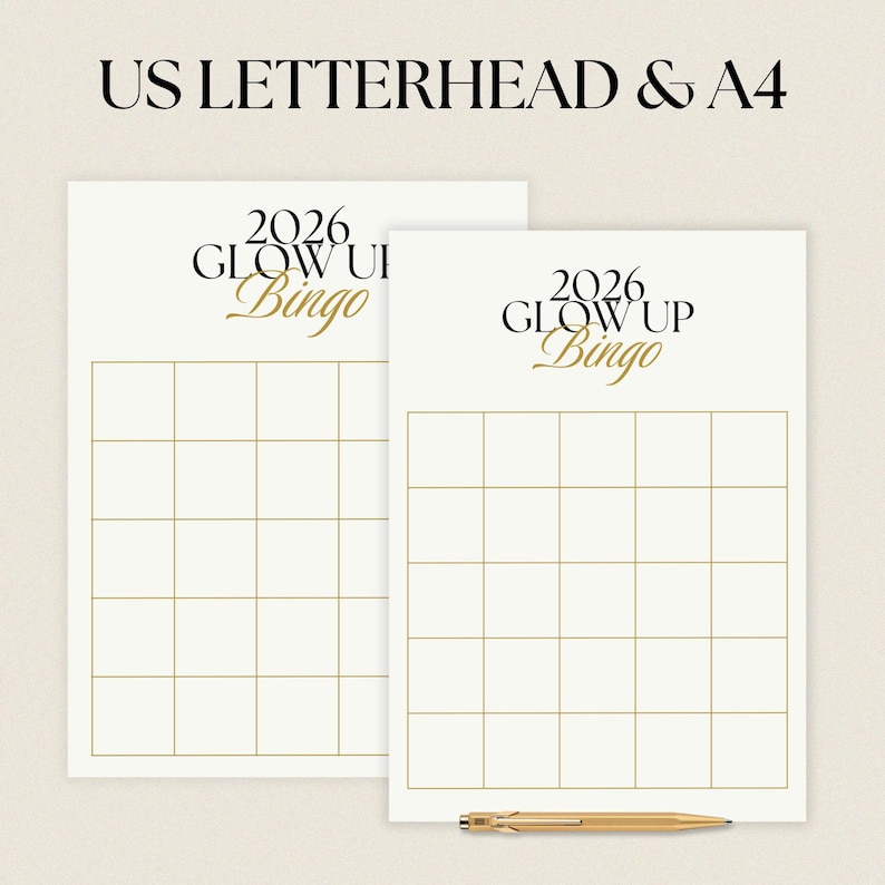 2026 Glow up Bingo Card | Printable Vision Board Bingo | New Years ...