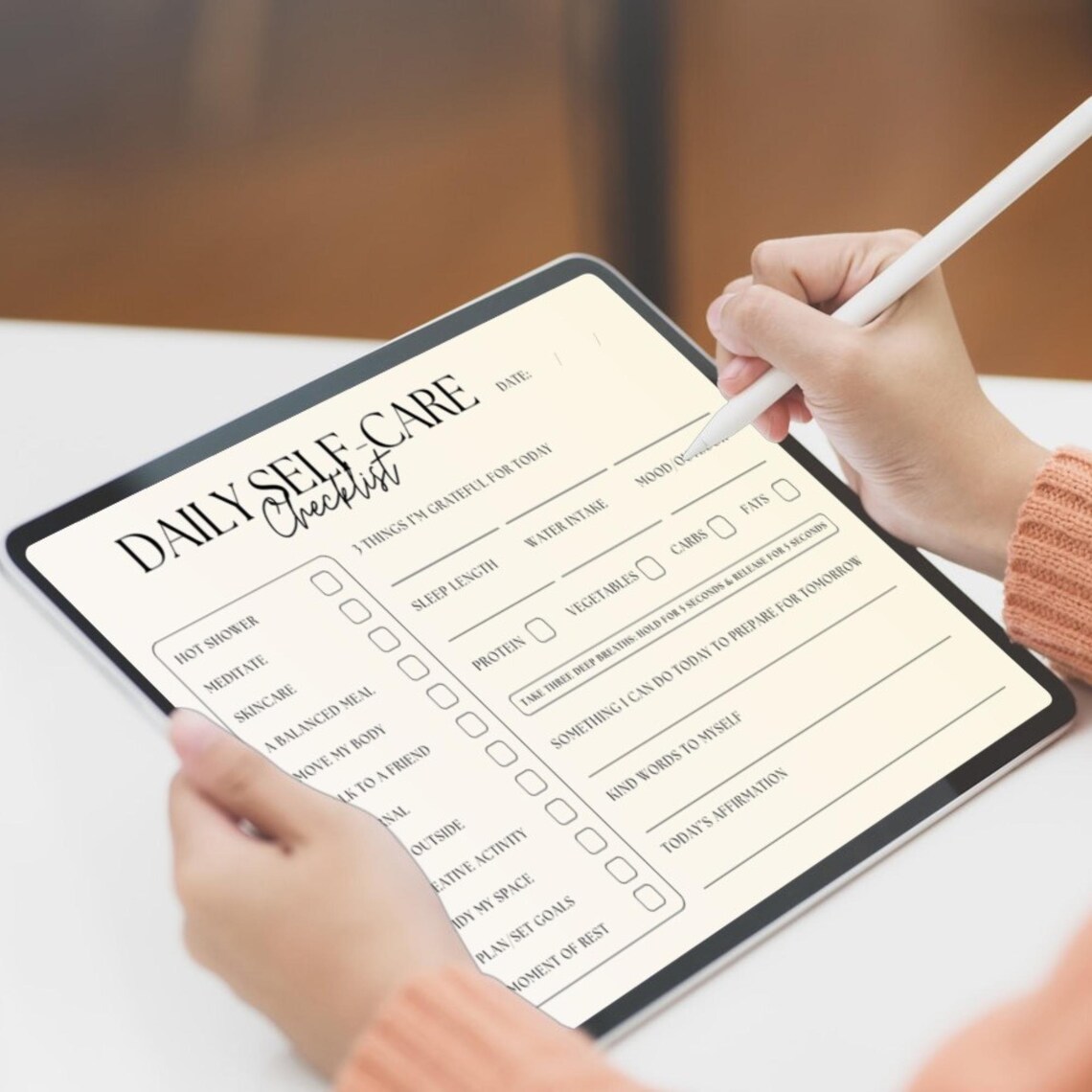 Printable Daily Self-care Checklist | Self-care Tracker | Digital ...