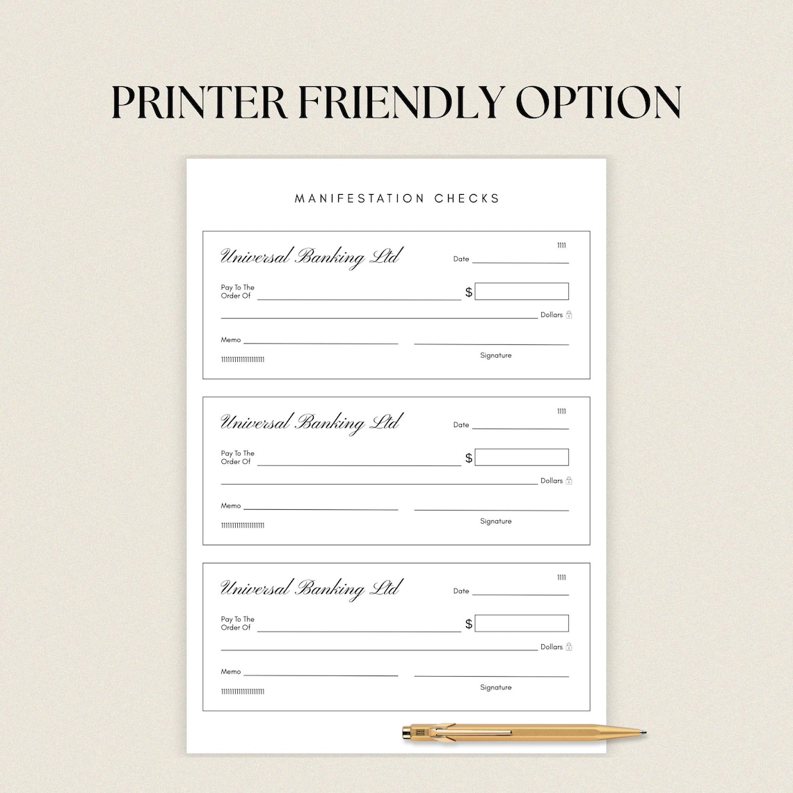 Printable Manifestation Checks | Printable Abundance Checks ...