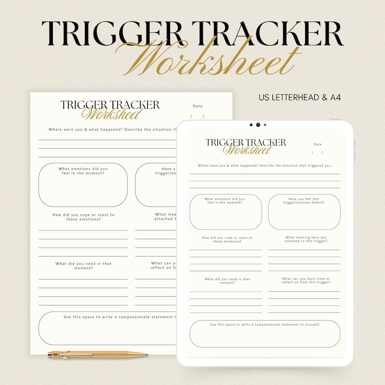 Printable Trigger Tracker Worksheet | Printable Emotional Triggers ...