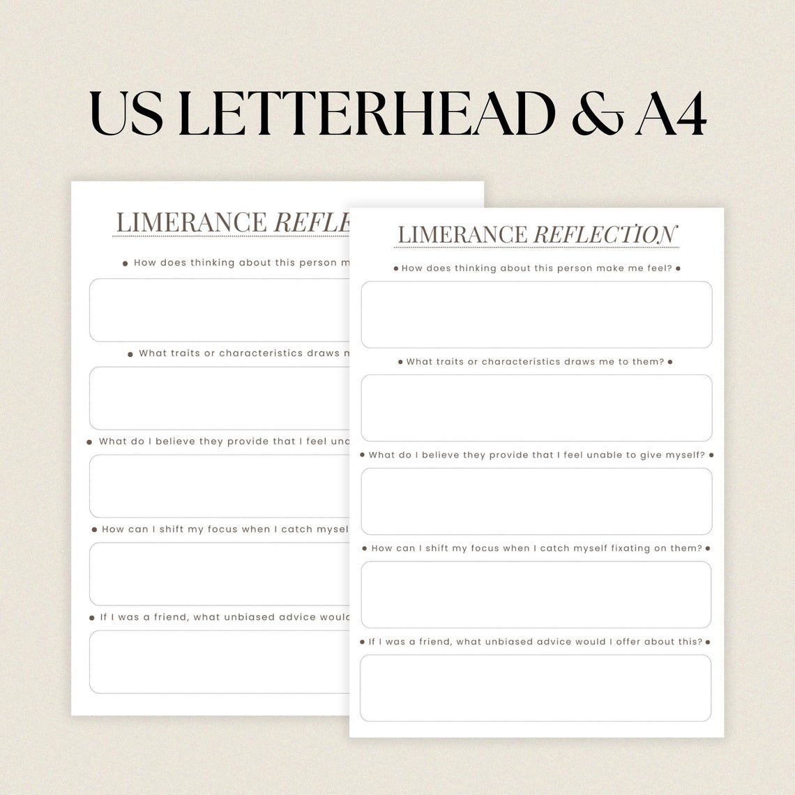 Printable Limerence Reflection Page | Love Obsession Worksheet ...