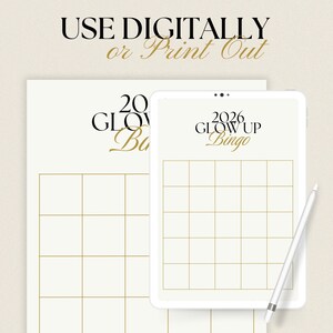 2026 Glow up Bingo Card | Printable Vision Board Bingo | New Years ...