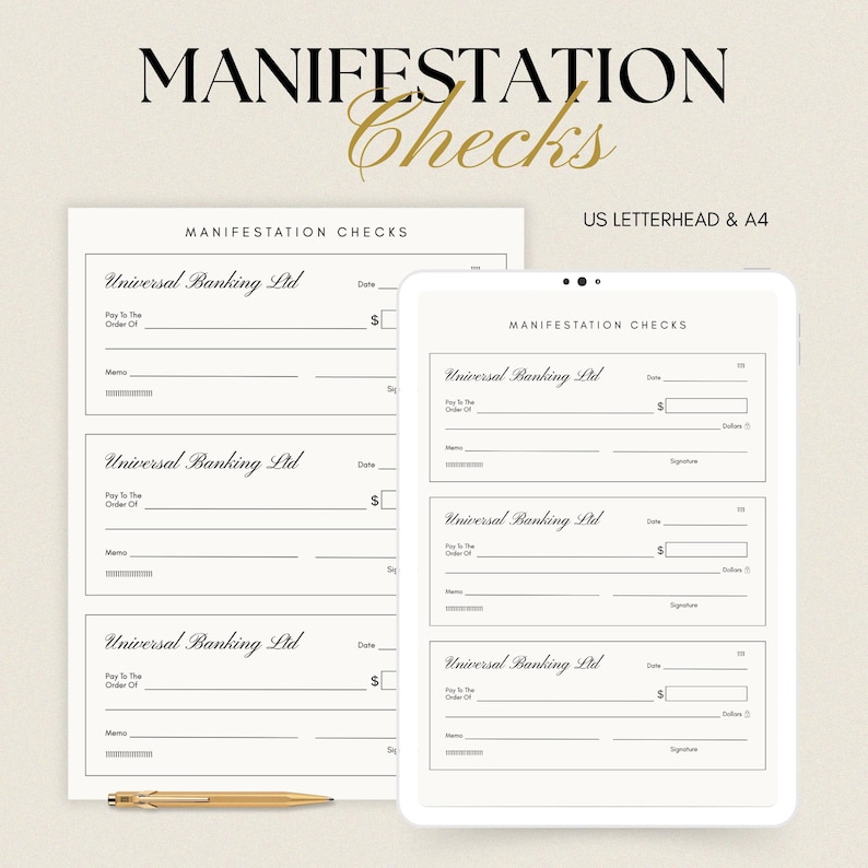 Printable Manifestation Checks | Printable Abundance Checks ...