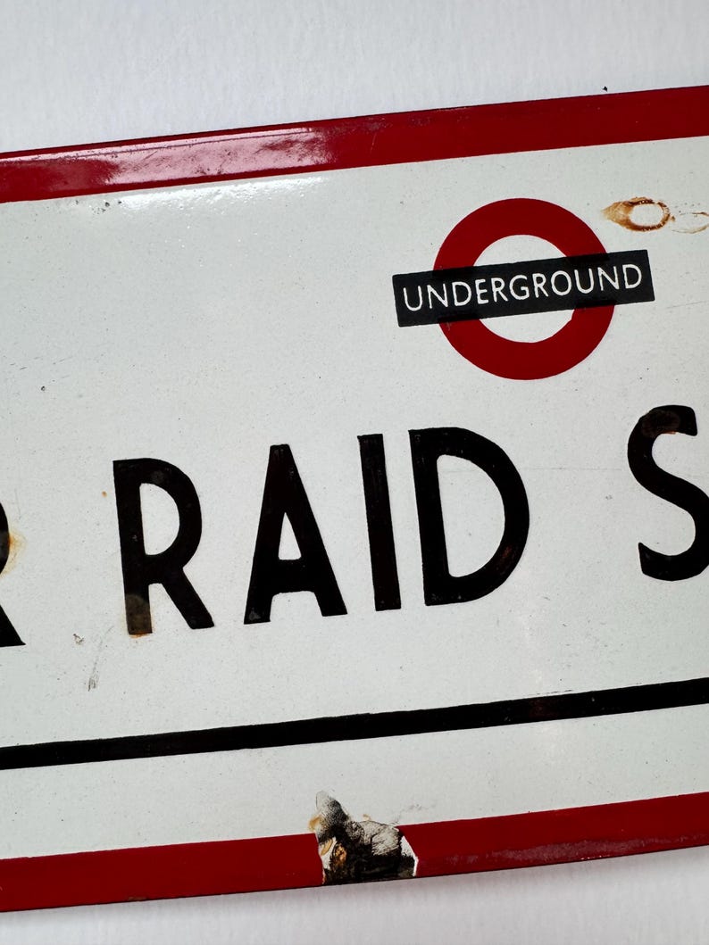 Vintage-style WWII Enamel Air Raid Sign - Etsy