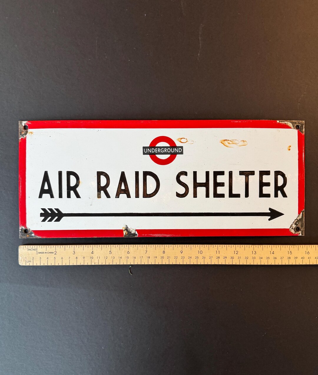Vintage-style WWII Enamel Air Raid Sign - Etsy