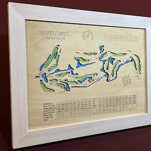 Custom Golf Course Map Engraved - Myrtle Beach SC - Myrtlewood ...