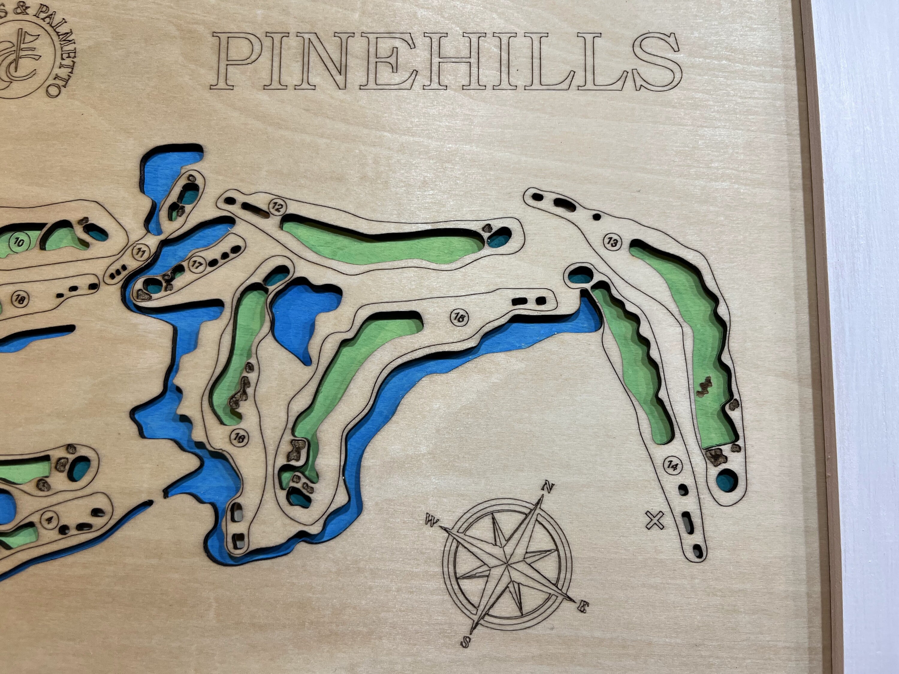 Custom Golf Course Map Engraved - Myrtle Beach SC - Myrtlewood ...