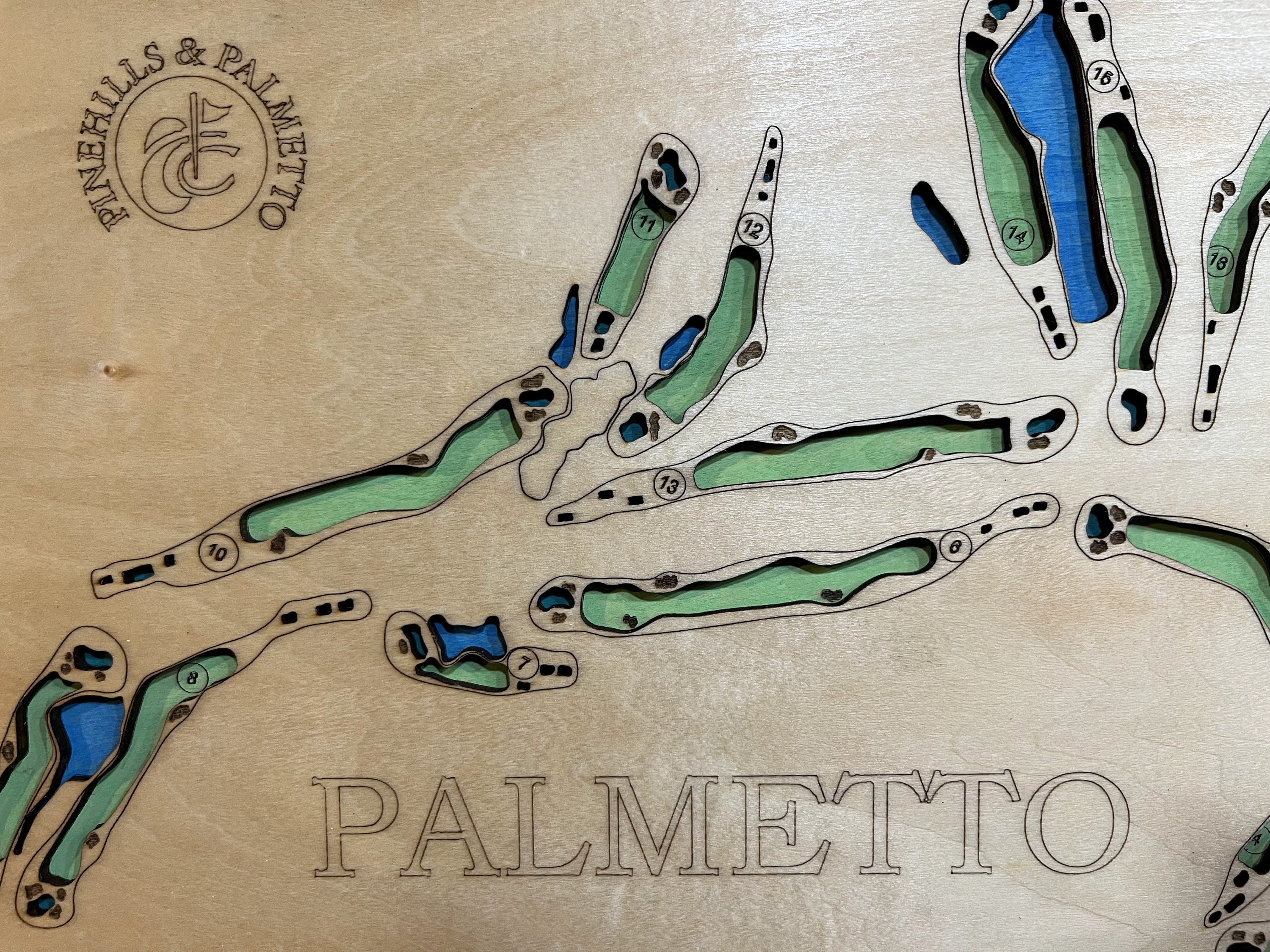 Custom Golf Course Map Engraved - Myrtle Beach SC - Myrtlewood Palmetto ...