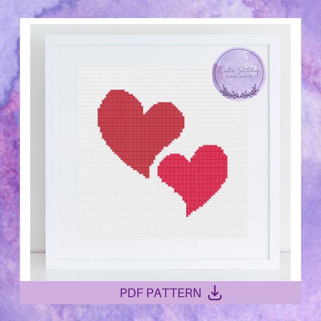 Valentines Day Cross Stitch Pattern Love Hearts Cross Stitch Pattern ...