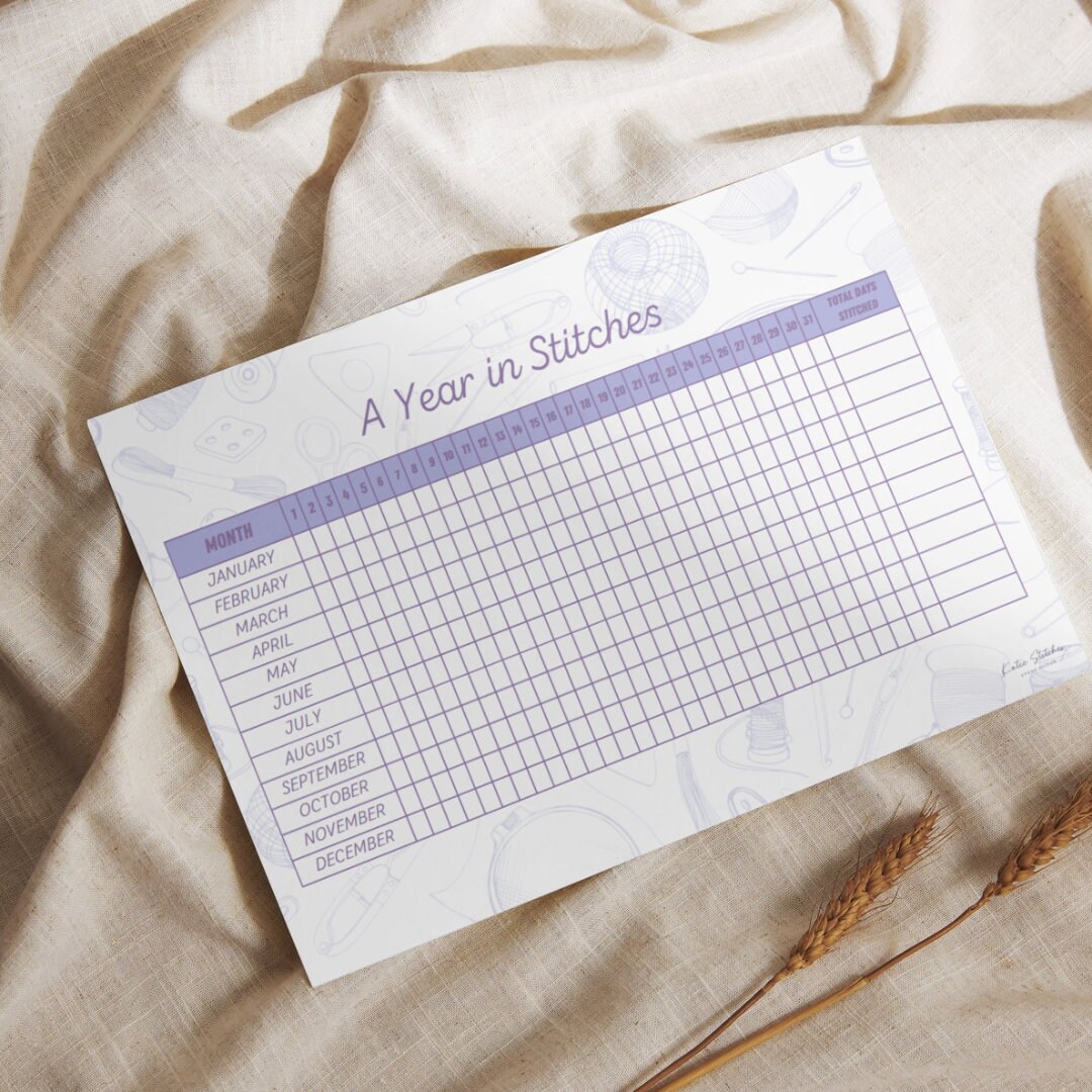 Cross Stitch Tracker Habit Tracker Yearly Tracker Hobby Tracker - Etsy