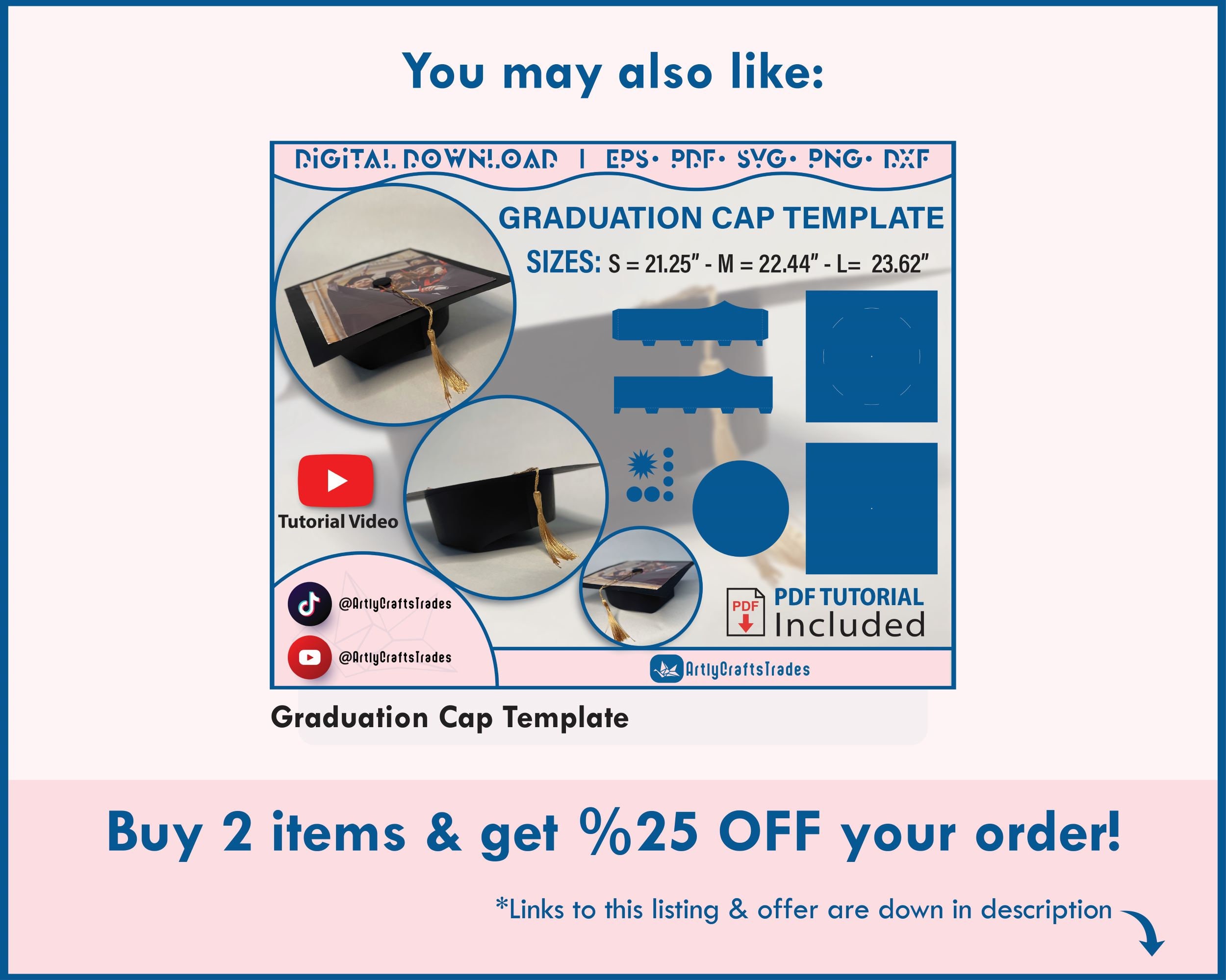 Graduation Cap Topper Templates, Graduation Stole Template, Blank ...