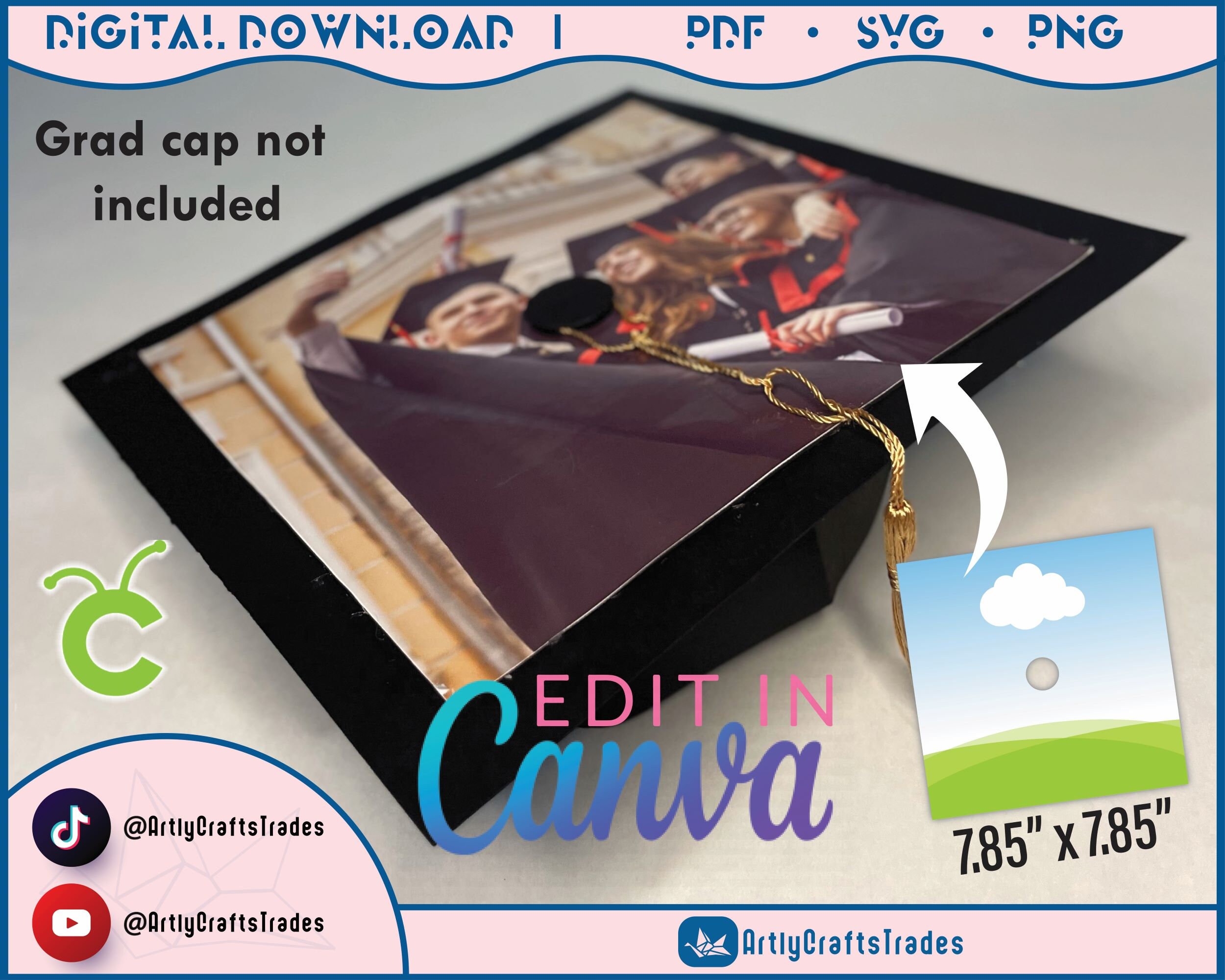 Graduation Cap Topper Templates, Graduation Stole Template, Blank ...