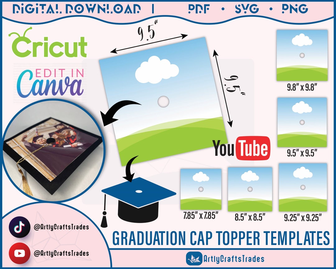Graduation Cap Topper Templates, Graduation Stole Template, Blank ...