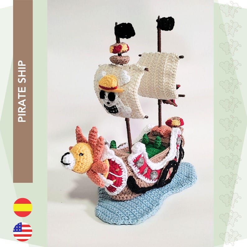 Amigurumi Pirate Ship Crochet Pattern | Anime Boat | Amigurumi | Anime ...