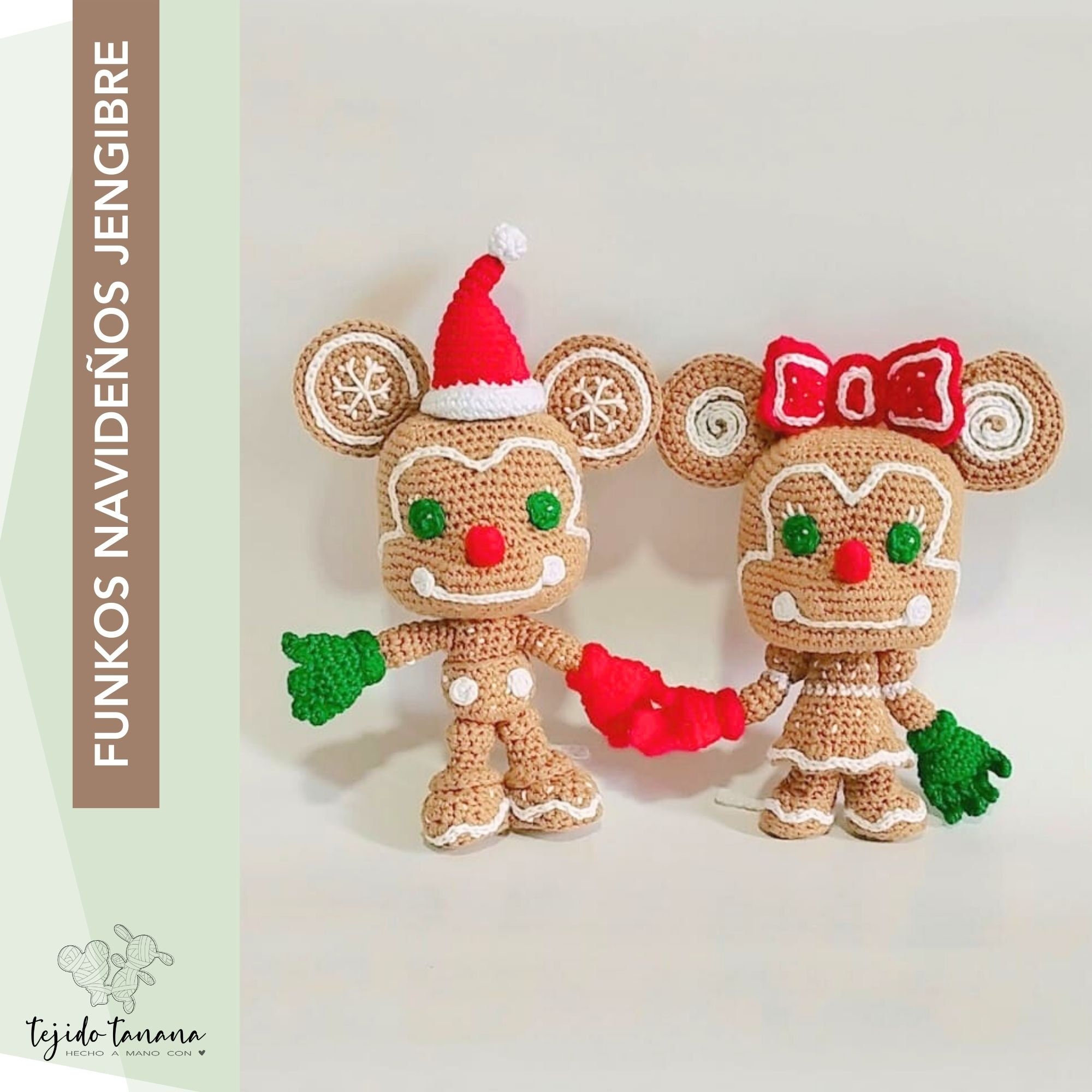 Amigurumi Pack Crochet Pattern Funko Mickeys | Gingerbread Christmas Funkos | Mickey and Minnie ...