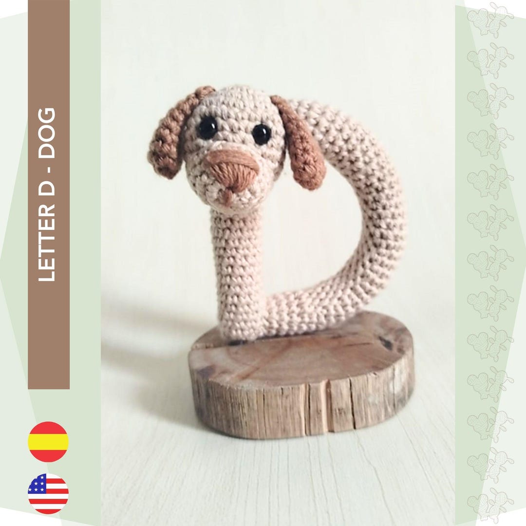 Alphabet Crochet Pattern | Letter D - DOG| Alphabet | SP/EN | 10cm - Etsy
