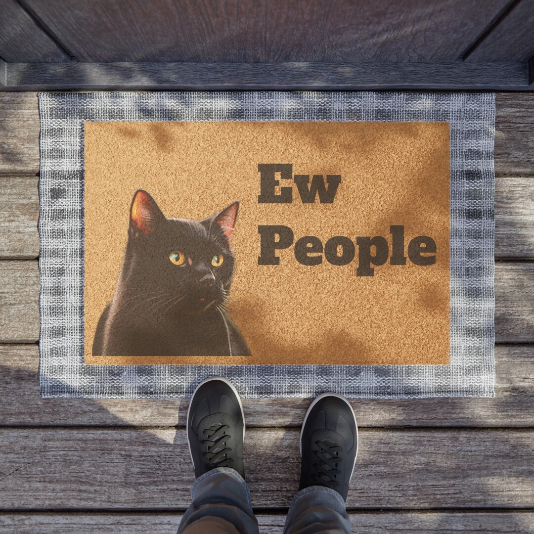 Ew People Cat Door Mat.funny Door Mat.halloween Doormat.housewarming ...