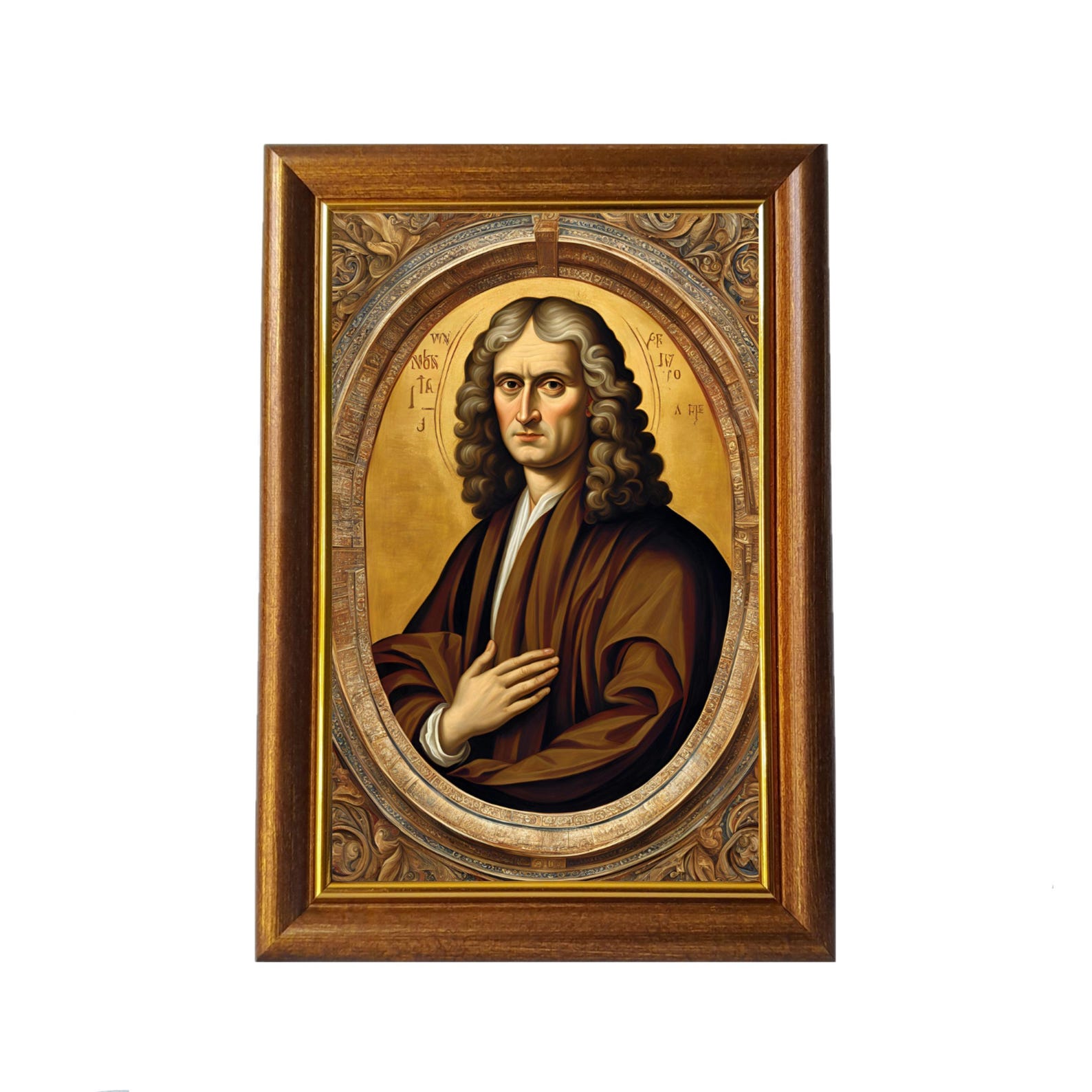 Isaac Newton Poster, Vintage Frame 10x15cm Potrait, Byzantine-inspired ...