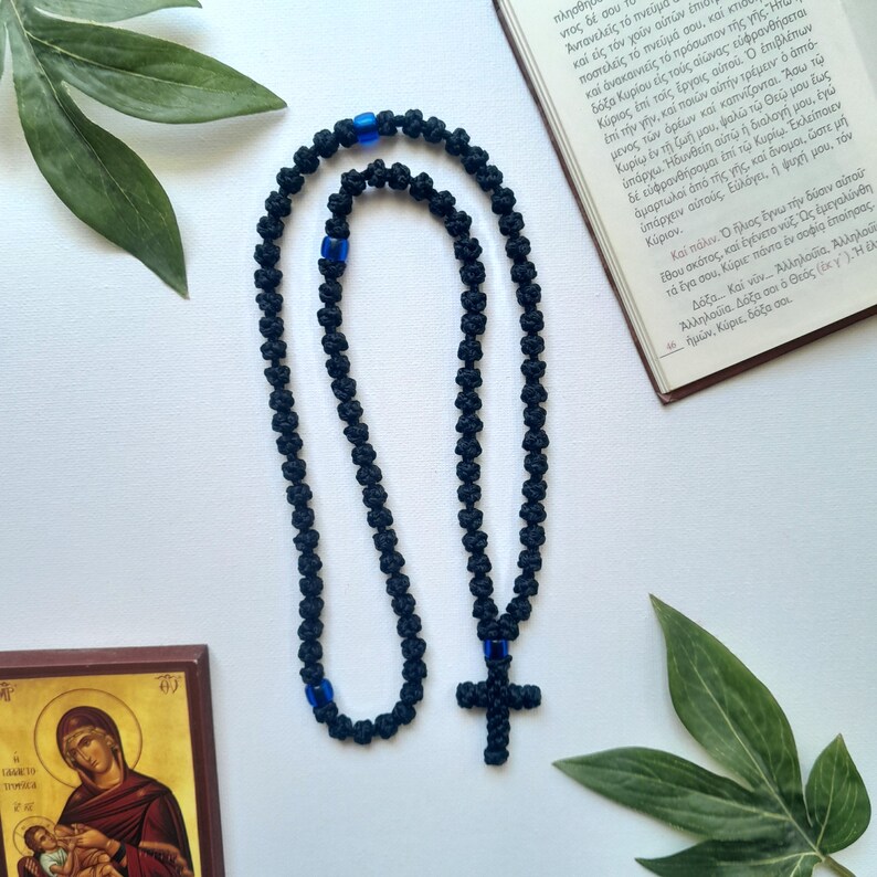 Traditional Handmade Prayer Rope With Cross 100 Knots, Made of ...